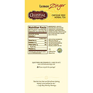 Celestial Seasonings Herbal Tea, Lemon Zinger, 25 Count Box