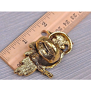 Alilang Womens Stretchy Antique Golden Tone Multicolored Rhinestones Rainbow Owl Bird Ring