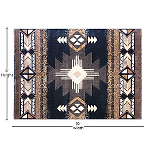Flash Furniture Mohave Traditional Southwestern Style Area Rug - Rustic Brown Accent Rug - 8' x 10' - Olefin Fibers with Jute Backing