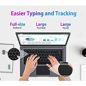 WAKST Laptop Windows 11, 13.3-inch Intel E3950 2.0 GHz Intel HD Graphics 500, 6GB RAM + 128GB SSD, Thin and Light Laptop, WPS Office, USB 3.0, Bluetooth, MHDMI, Grey