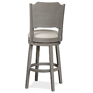 Hillsdale Clarion Wood Swivel Bar Height Stool, Distressed Gray