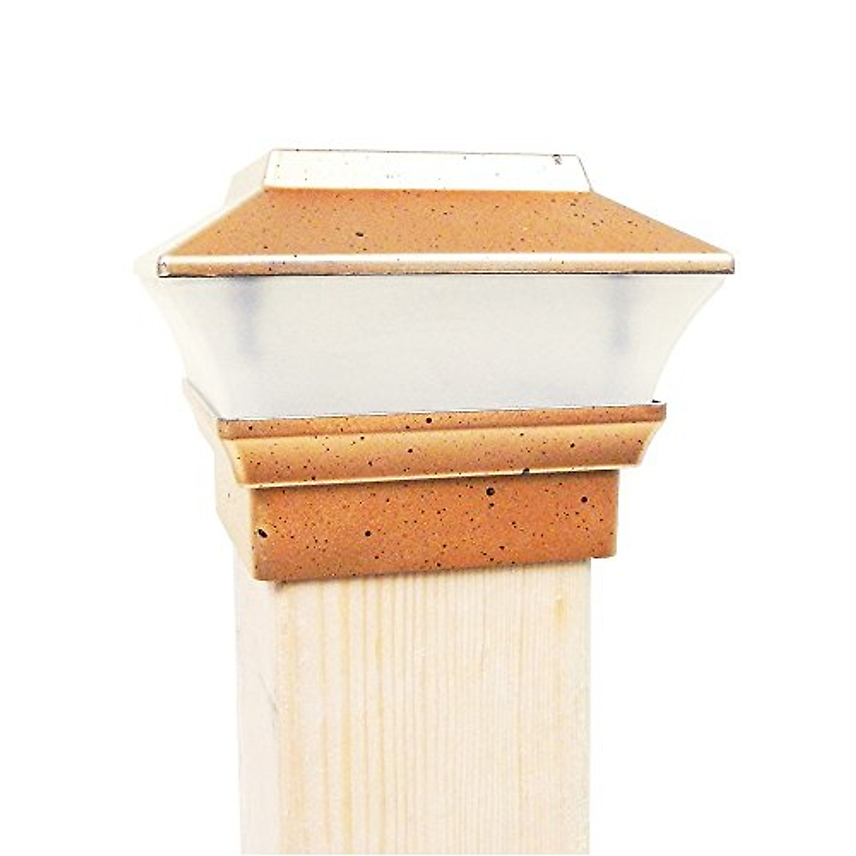 iGlow 8 Pack Copper Outdoor Garden 4 x 4 Solar LED Post Deck Cap Square Fence Light Landscape Lamp PVC Vinyl Wood Bronze