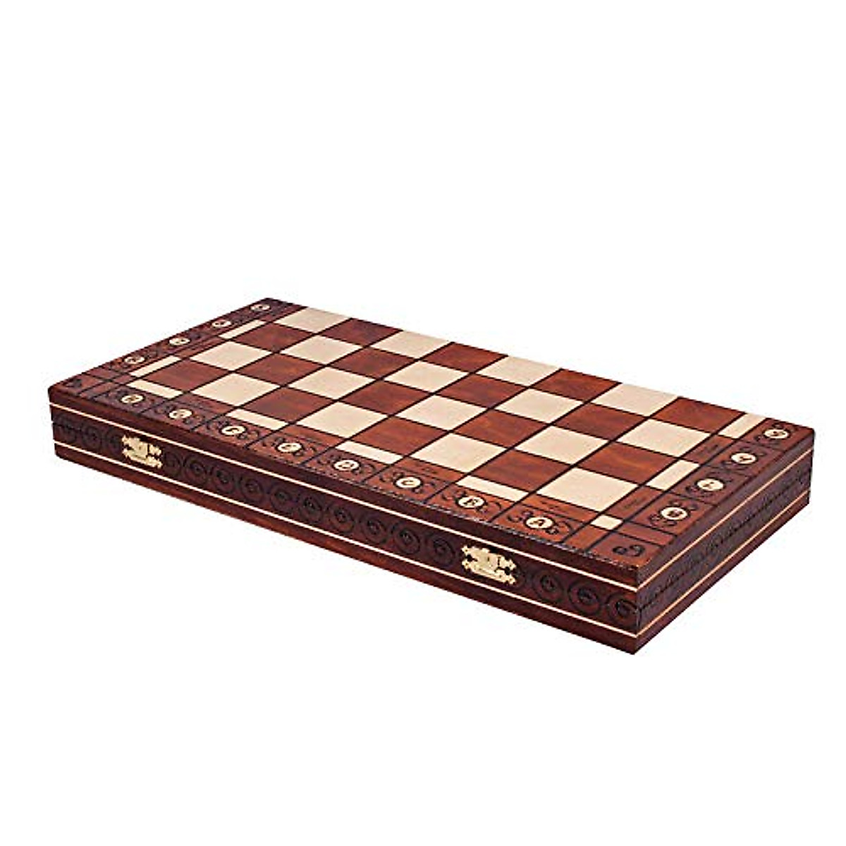 Chess and games shop Muba Dubrovnik 6EF Handmade Wooden Chess Set 21 Inch Board with Standard Plastic Wood Imitation Chessmen- Storage Box to Store All The Piece