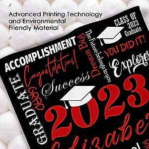 InterestPrint Custom Graduate 2023 Throws Blanket Class of 2023 Grad Congrats Blanket Personalized Graduation Blanket Gifts for Son Daughter Grandson Granddaughter 40x50 Inch