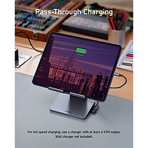 Anker USB C Hub for iPad (Gray), 541 USB-C Hub (6-in-1) with 4K HDMI Port, Multi-Function USB C Port & Anker 551 8-in-1 iPad USB C Hub, with Foldable Tablet Stand