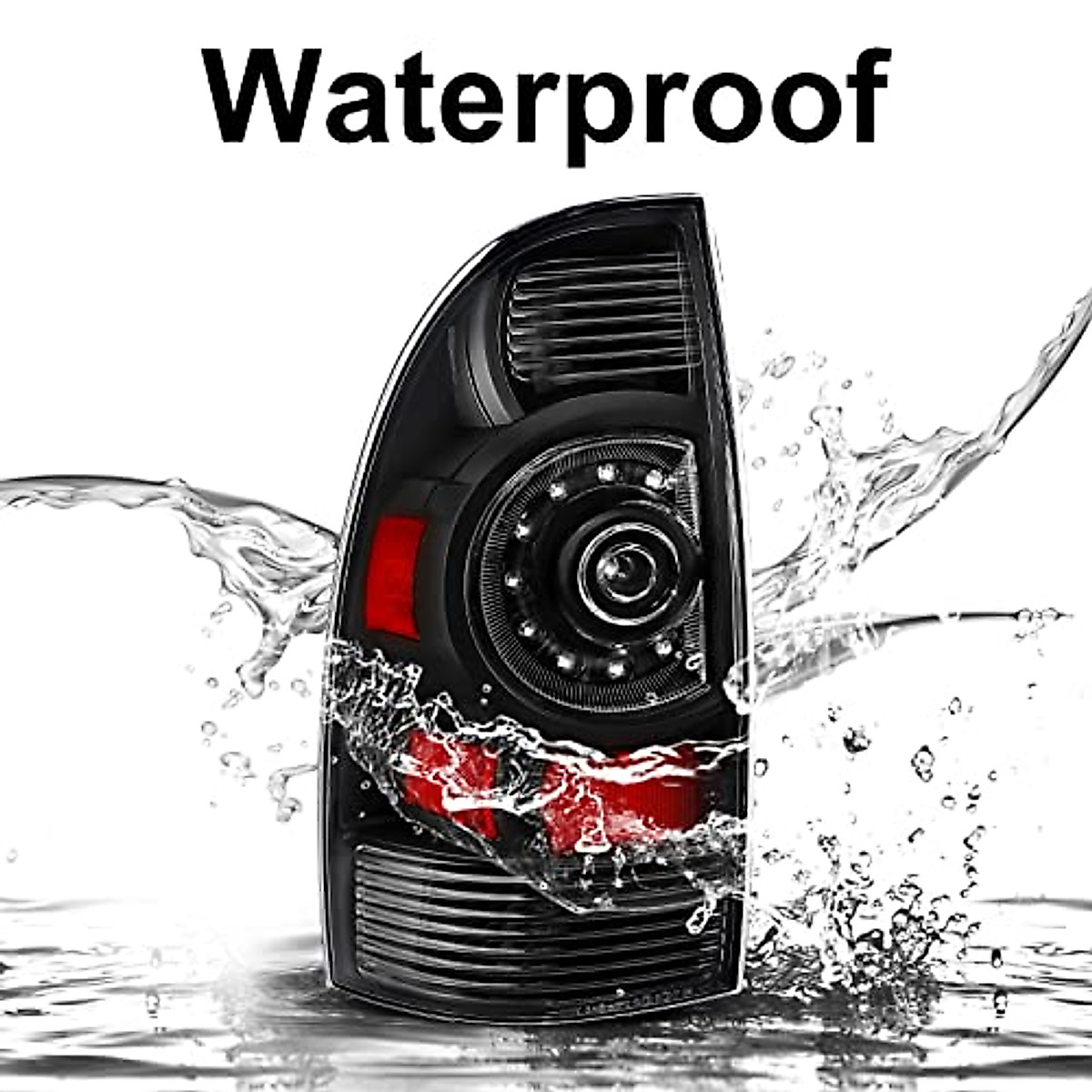 ALZIRIA LED Tail Light Rear Brake Lamp Compatible With 05-15 Tacoma 2005 2006 2007 2008 2009 2010 2011 2012 2013 2014 2015 Toyota Tacoma Driver Side And Passenger Side