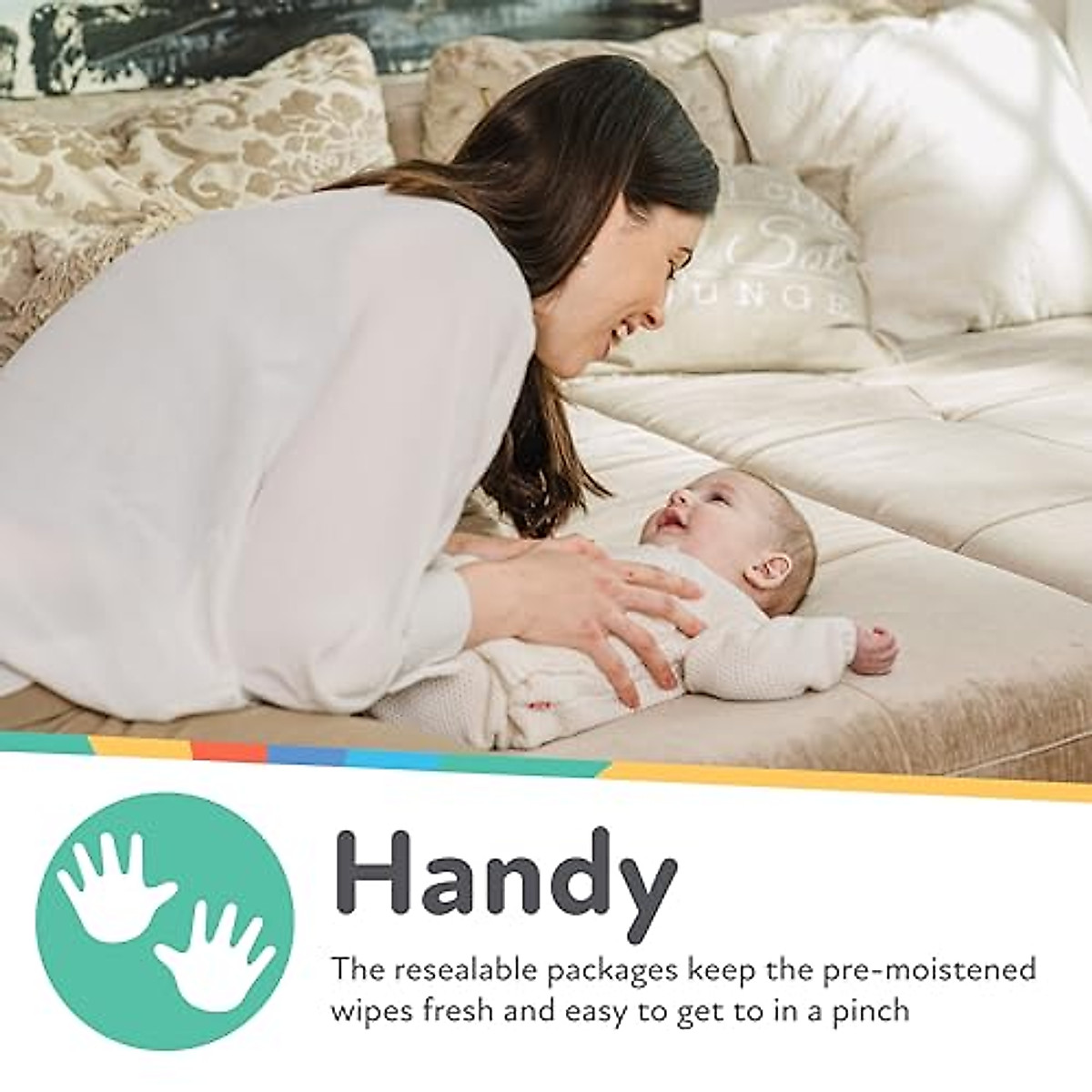 Nuby Soothing Baby Wipes Naturally Inspired with Chamomile Aloe and Citroganix (Fragrance Free/Extra Thick), Unscented, 64 Count