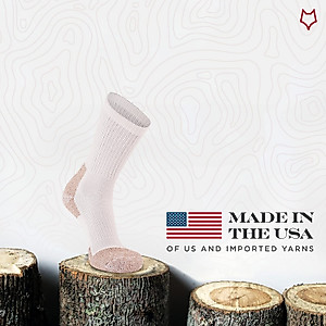 FoxRiver Womens Steel -Toe Heavyweight Work Crew (2 Pair Pack) Socks, White, X-Large US