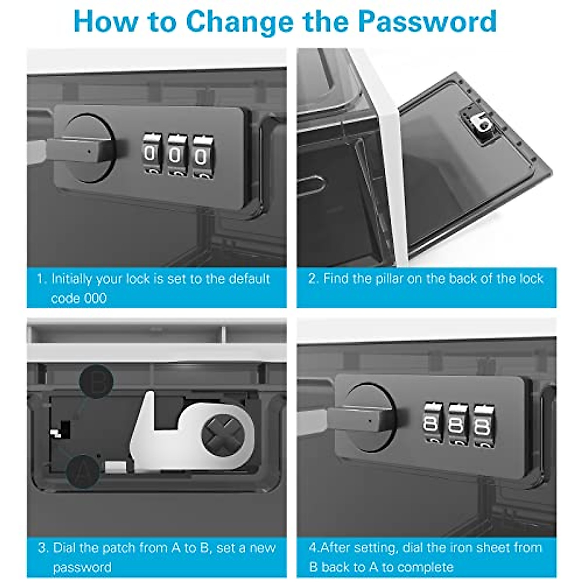 Lockable Box, Medicine Lock box for Safe Medication, Compact and Hygienic Lockable Box for Food, Medicine and Home Safety, Childproof Lockable Storage Bin, Refrigerator Storage Bins - Black