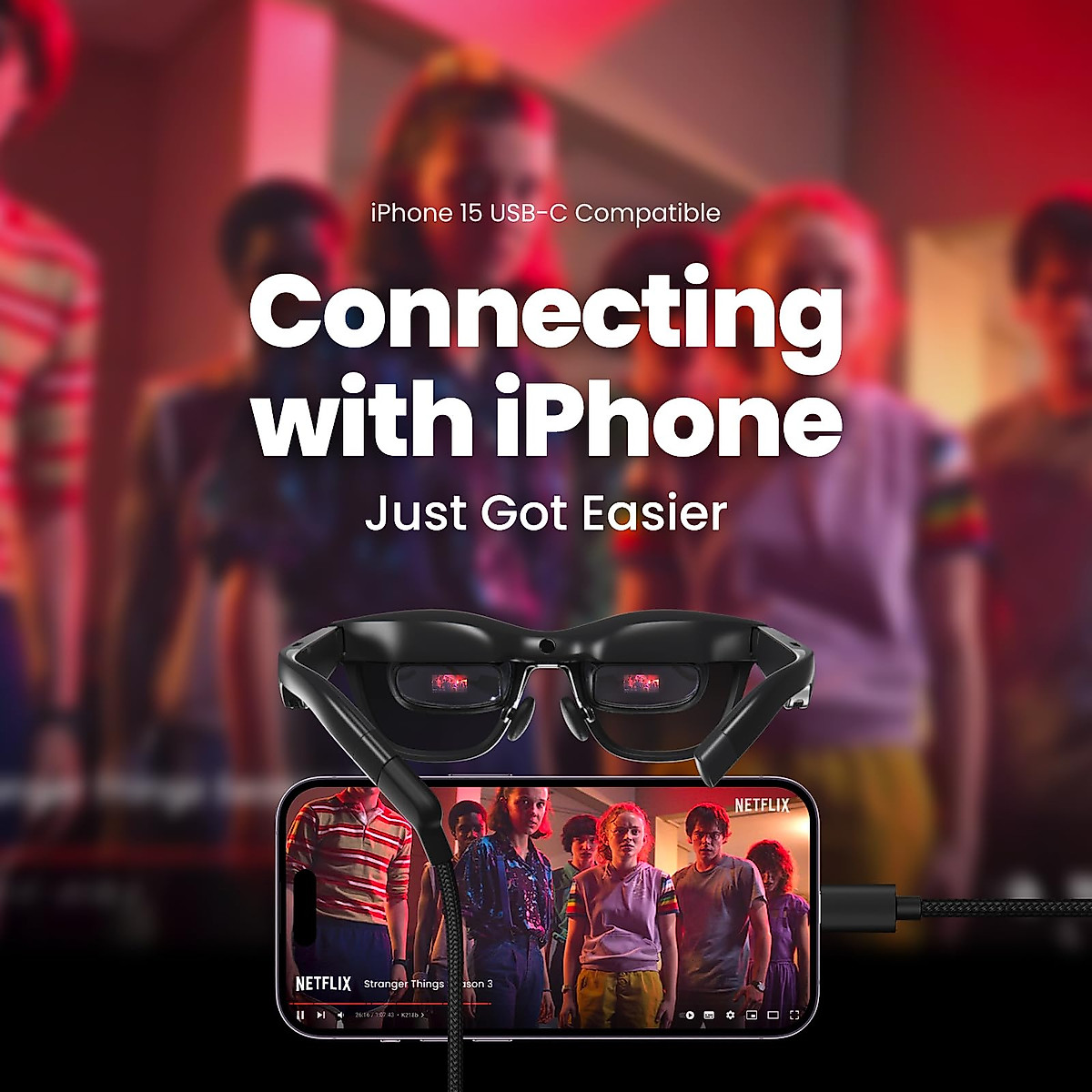 XREAL Air 2 AR Glasses, 130" Wearable Display with All-Day Comfort, 72g 120Hz 1080P, Ideal for Gaming, Streaming, Smart Glasses, Best TV/Projector/Monitor Alternative