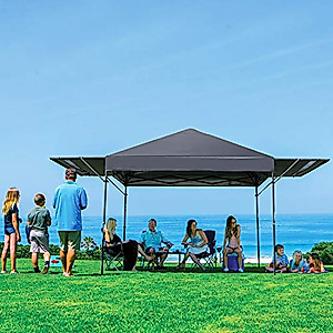 MASTERCANOPY 10x10 Pop-up Gazebo Canopy Tent with Double Awnings Dark Gray