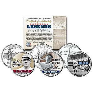Baseball Legend BABE RUTH State Quarters US 3-Coin Set - Mail-in-OfferRARE
