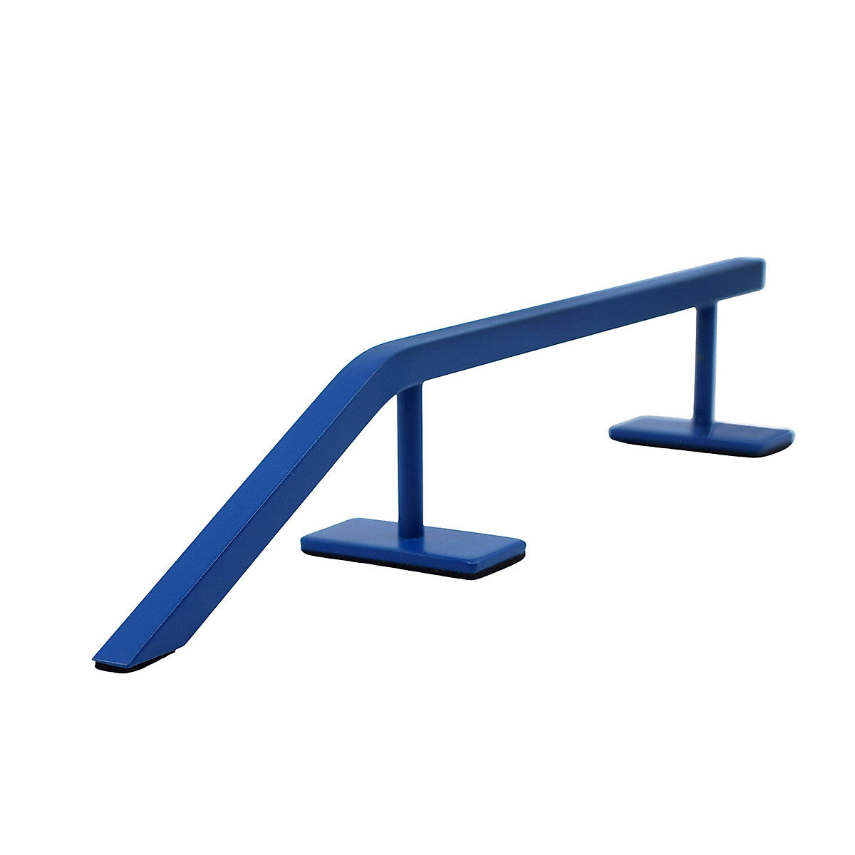 Teak Tuning Fingerboard Rail with Pole Jam Entrance, 12.5" - Custom Designed Solid Steel Construction, Matte Powder Coated Finish in Cobalt Blue - Superior Non-Slip Foam Feet
