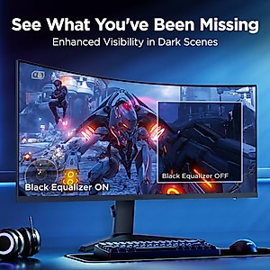 KOORUI 34-inch Ultrawide Curved WQHD 3440×1440 Gaming Monitor, 165Hz 144Hz Curved 1000R- PIP/PBP, 1ms with DisplayHDR 400, DCI-P3 90% Color Gamut, FreeSync Premium, HDMI/DisplayPort, 34E6UC