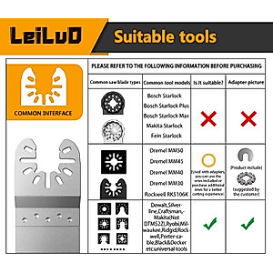 LEILUO Oscillating Multi Tool Blades 5 Pack Diamond Multitool Blades for Grout Removal Fit DeWalt Milwaukee Makita Ryobi and More