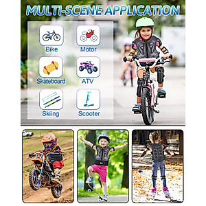StarknightMT Kids Motorcycle Armor Suit Dirt Bike Gear Riding Protective Chest Spine Back Protector Shoulder Arm Elbow Knee Protector Pads for Cycling Skateboard,Skiing,Skating,Off-Road