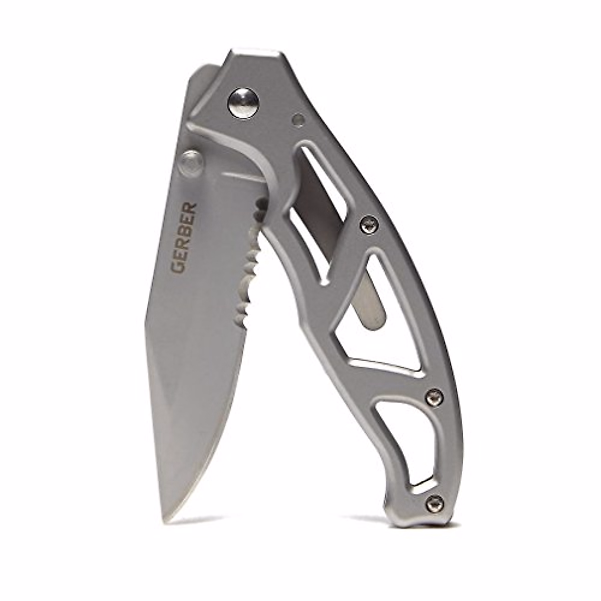 Gerber Paraframe I Knife, Serrated Edge, Stainless Steel [22-48443]