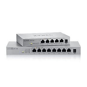 Zyxel 8-Port 2.5GbB MultiGig Ethernet Unmanaged Switch | 8 x 100/1G/2.5G Mbps Ports | Plug & Play | Metal Housing | Desktop or Wall-Mount | Ethernet Splitter MG-108