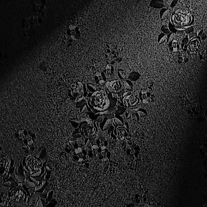 Erfoni Black Wallpaper Peel and Stick Wallpaper Black Floral Embossed Contact Paper 17.7inch×118.1inch Removable Textured Flower Wallpaper Self Adhesive Thicken Countertops Cabinets Contact Paper