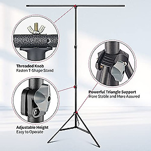 Hemmotop Green Screen Backdrop with Stand Kit 5x6.5ft for Zoom, 2-in-1 Reversible Blue Screen and Green Screen with Portable T-Shaped Background Support Stand, 5 x Backdrop Clip