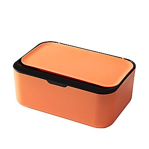 KOOMTOOM Wipes Dispenser, Baby Wipe Holders Tissue Box Refillable Wipe Container with Sealing Design, Keeps Diaper Wipes Fresh, Non-Slip for Car, Home,Office (Orange)