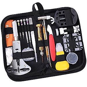 Watch Repair Kit, Ohuhu 192 PCS UPGRADED Heavy Duty Watch Link Removal Battery Replacement Band Tool Kit, Watch Back Remover Tool Professional Watch Repair Opener Tools with PU Leather Bag User Manual