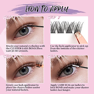 Crislashes DIY Extension Kit - 168 PCS 8-16mm Mixed Lashes, Lash Bond and Seal, Applicator, Reusable Cluster Lashes Home Use (KIT 03)