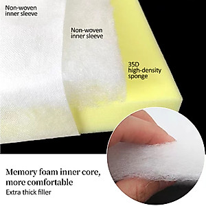 Ptosziav Leather Thick Not-Slip Chair Pads Memory Foam Chair Seat Cushion Removable Chair Padding for Office Dining Chair(Black 40cm/16in)