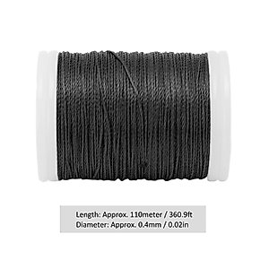 SUNGOOYUE Archery Bow String Serving Thread，Bowstring Serving Material，for Tying Peep Sight Nock Maintenance Accessory 110m(Black)