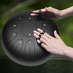 Yowin Steel Tongue Drum Finger Picks, Silicone Rubber Knocking Finger Sleeves Handpan Percussion Instrument (8 Pcs)