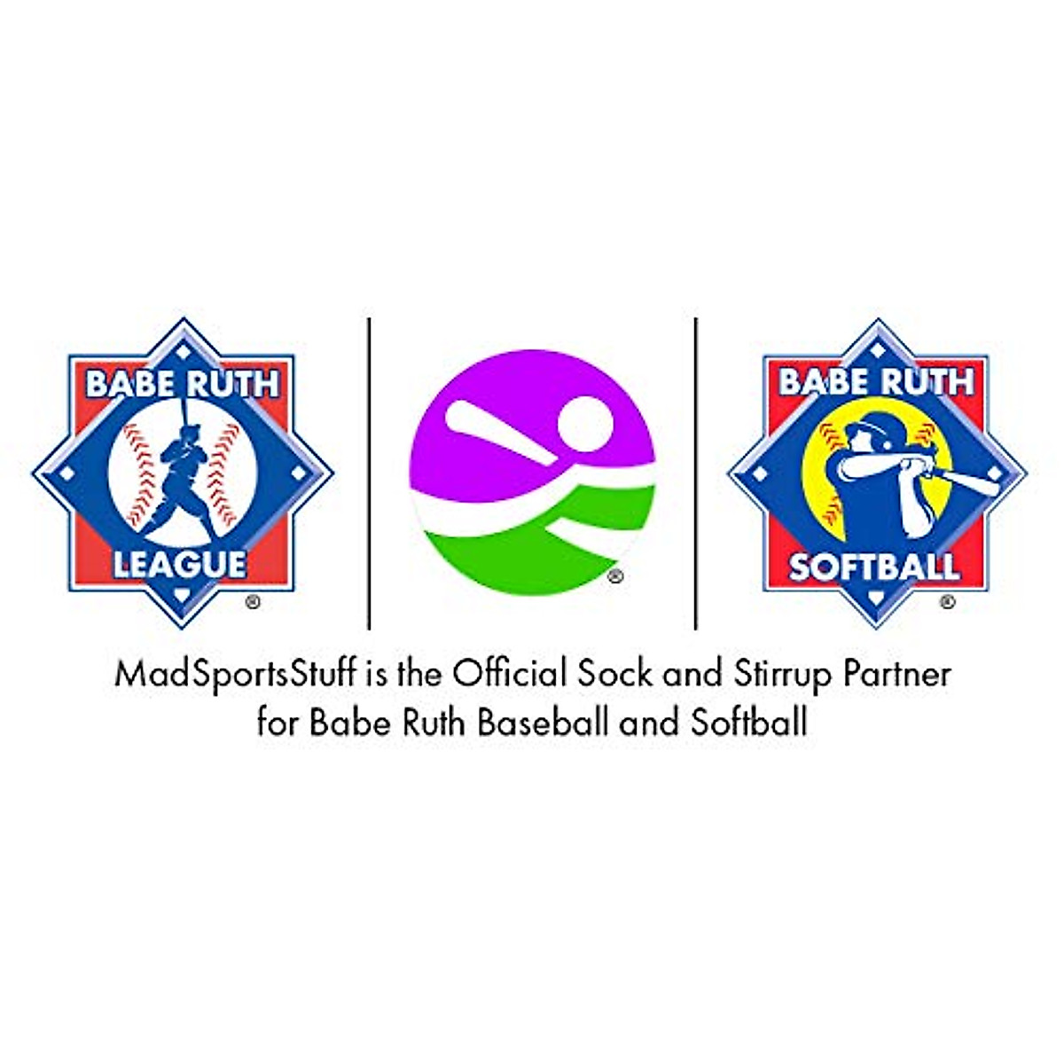 MadSportsStuff Softball Logo Over the Calf Socks (Navy/White/Graphite, Small)