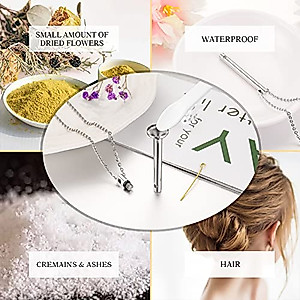 XIUDA Urn Necklace Pendant for Memorial Ashes with Stainless Steel Keepsake Ash Jewelry Cremation Necklace