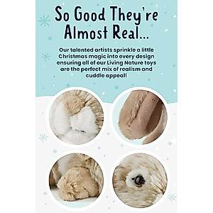 Living Nature Brown Sitting Lop Eared Rabbit Stuffed Animal | Fluffy Rabbit Animal | Soft Toy for Kids | 7 inches