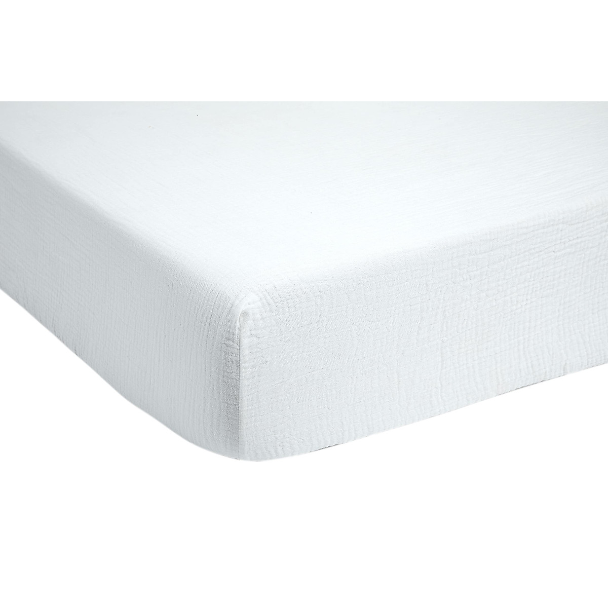 Neutral Muslin Crib Sheets (Creamy White)