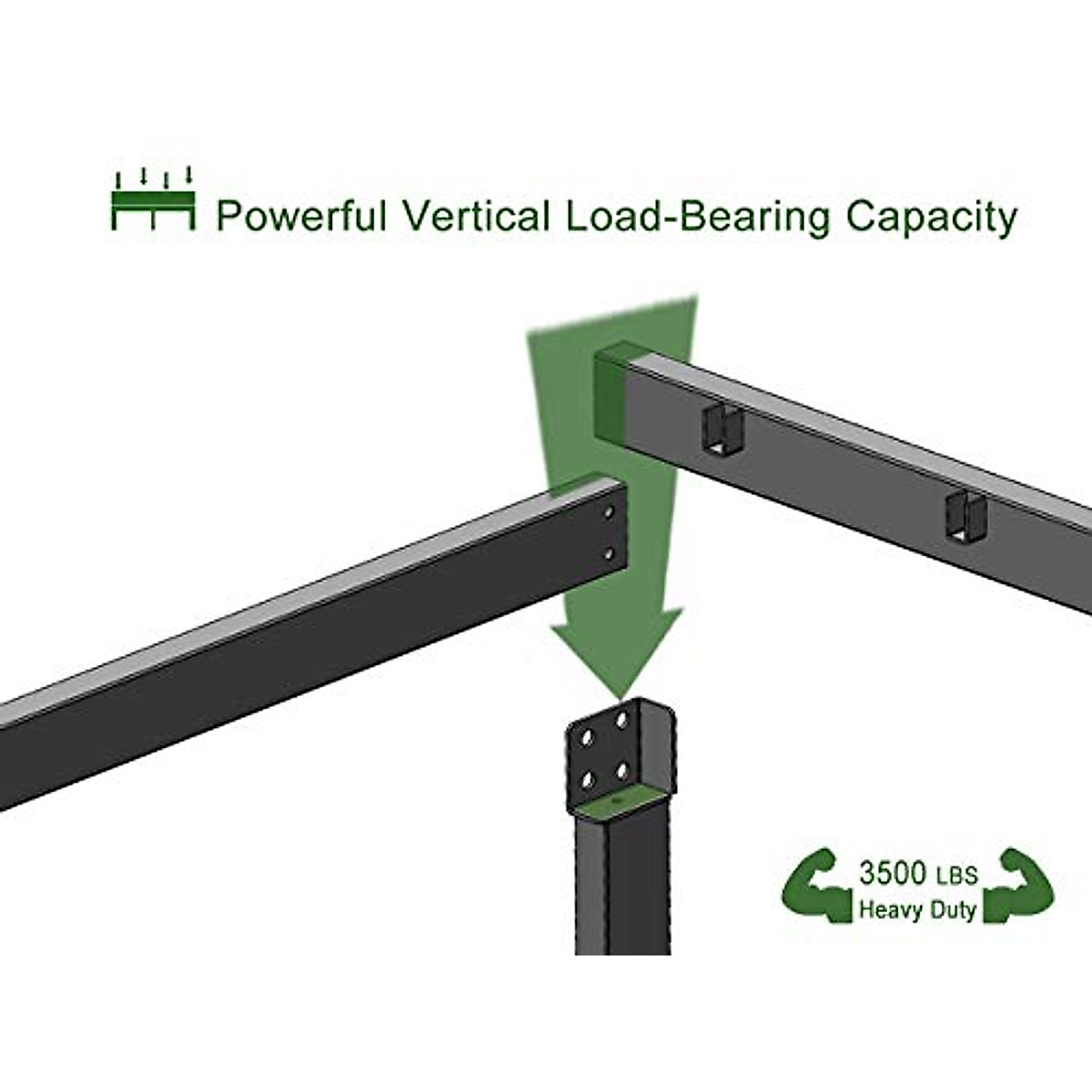 AROMUSTIME 16 Inch Metal Platform Bed Frame / 3,500 lbs Heavy Duty Steel Slat Easy Assembly Mattress Foundation/Noise Free/Box Spring Replacement, Queen