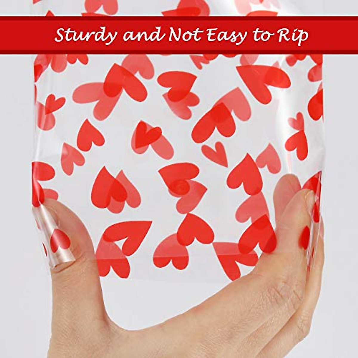 Valentines Day Candy Goody Bags, Valentine Goodie Bags for Kids, 133 Pcs - Valentines Cellophane Treat Bags, Clear Goodie Bags With Ties, Cellophane Cookie Bags, Valentines Day Gift Bags, 7 Designs