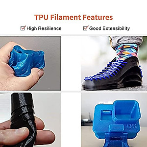 Reprapper Natural 95A Shore Hardness TPU Good Layer Bonding Performance Flexible & Soft Filament for 3D Printer 1.75mm Dimensional Accuracy (± 0.03mm) 2.2lb (1kg)