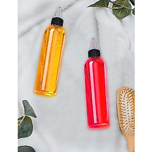 EOSAU 12Pcs 8oz Squeeze Bottles with Black Twist Top Cap, 250ml Clear Dispensing Bottles, Empty Refillable Bottle for Hair Oil Inks, Crafts, Liquids