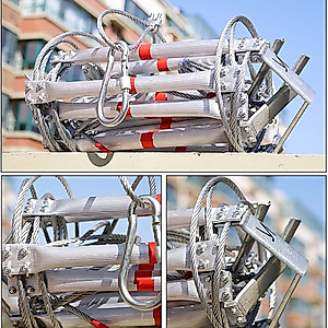 Emergency Fire Escape Rope Ladder 10-98ft with Safety Cord, Rescue Ladder, Antislip Climbing Escape Ladder for Quick Use in The Fire,98FT/30M