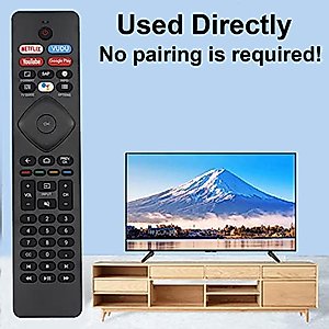 NH800UP RF402A-V14 RF402AV14 Remote Control Compatible with Philips Android 4K Ultra HD Smart LED TV Replacement Controller with Netflix Vudu YouTube with Batteries (No Voice Function)