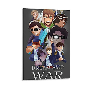BLUDUG SMP Dreamwastaken Tommyinnit George Tubbo Dream Team Sapnap Canvas Painting Wall Art Poster for Bedroom Living Room Decor24x36inch(60x90cm)