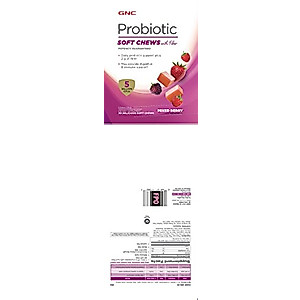GNC Probiotic Soft Chews with Fiber - Mixed Berry, 30 Chews, Supports Digestive and Immune Health