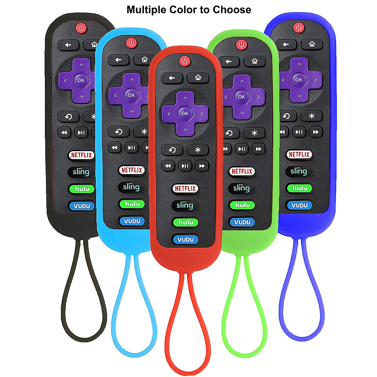 TOKERSE 2 Pack Glow Remote Case Compatible with TCL Roku Smart TV RC280 RC282 Remote Control - Replacement Silicone Case Cover Sleeve Glow in The Dark with Lanyard for TCL Roku TV Remote - Blue Green