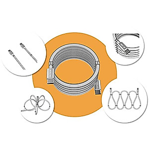 Scalla USB-C Magnetic Charging Cable New Winding Technology Very Organized 3ft Long Fashionable 3A Fast Charging Data Transfer Cord (USB C-USB C), white