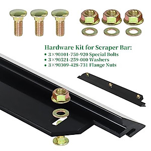 NICHEFLAG 06720-V10-030 Paddles with 76322-v10-020 Scraper 22431-V10-013 Belt Replaces Honda HS520 Paddles, 06720-V10-020 for Honda HS520A, HS520AA, HS520AS, HS520ASA, HS520K1, HS720 AA Snow Blowers