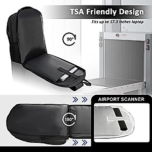 Large Travel Backpack, 40L TSA Flight Approved Travel Laptop Backpack for Men and Women, Anti Theft Water Resistant Business College Bag with USB Charging Port & Headphone Hole Fits 15.6 Inch Laptop