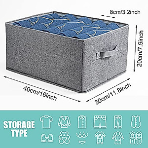 Wardrobe Clothes Organizer, Fabric Clothes Drawer Organizer for Jeans Shirts Organizers Foldable Closet Organizer and Storage Drawer Organizers Clothes for Jeans T-shirts Bra Clothing Sweater 2 Pack