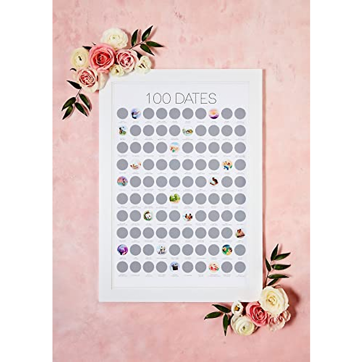 100 Dates Scratch Off Poster - Engagement Gifts, Gift for Her, Gifts for Her, Date Night, Anniversary for Couples, Date Night Ideas, Birthday Gifts for Women, Engagement, Wedding