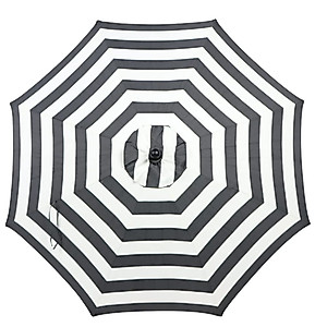 Bayside21 Black White Stripe Design Umbrella Canopy, 9 feet 8 Ribs Outdoor Patio Umbrella Replacement Canopy for 9ft 8 Ribs Sun Protection UPF 50+ Replacement Umbrella, Fade Resistant