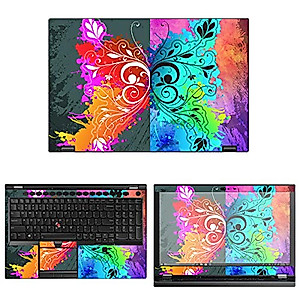 Decalrus - Protective Decal Floral Skin Sticker for Lenovo ThinkPad P53 (15.6" Screen) case Cover wrap LEthnkpd15_P53-224